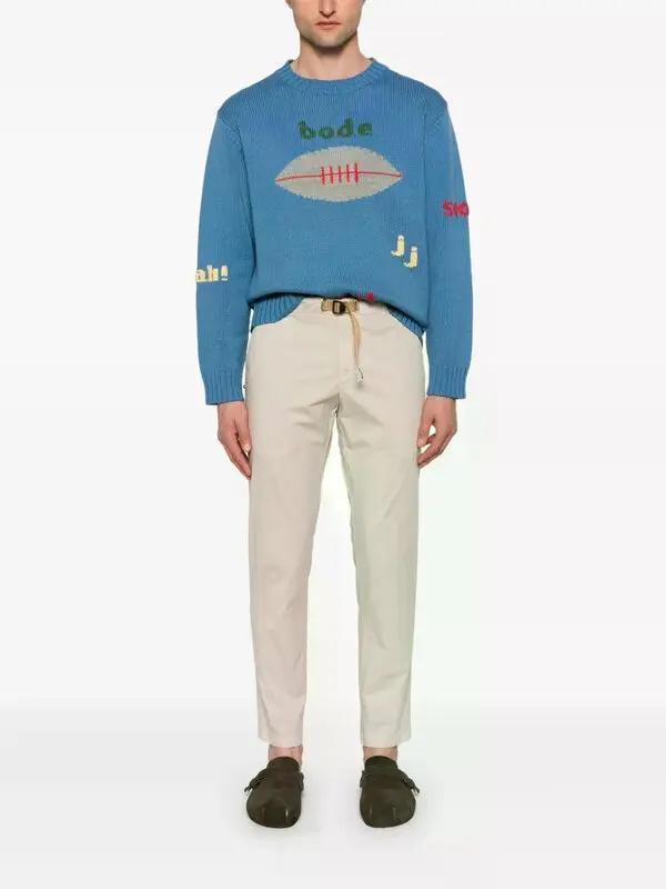 WHITE SAND Belted Chino Trousers - Neutrals