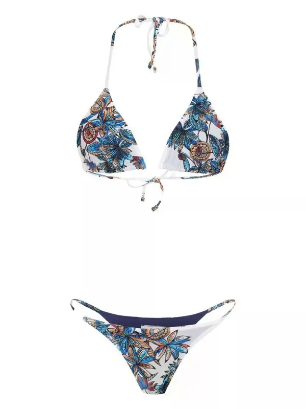 AMIR SLAMA Floral-print Bikini - White