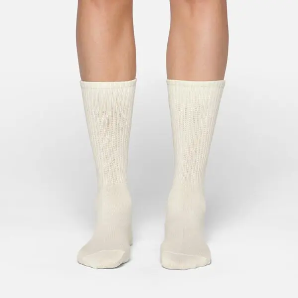 SKIMS Ribbed Crew Socks - Bone
