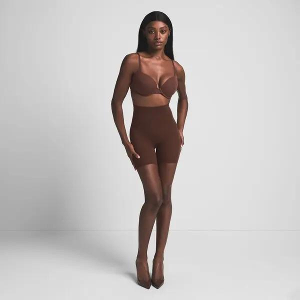 SKIMS Sheer Seamless High Waisted Mid Thigh Short - Cocoa