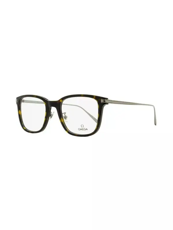 Omega Tortoiseshell Square-frame Glasses