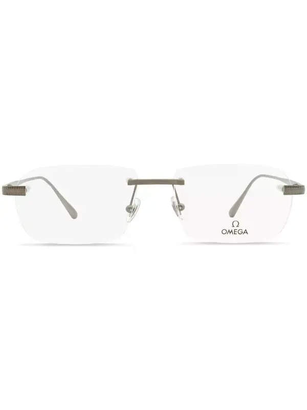 Omega Rectangle-frame Glasses - Silver