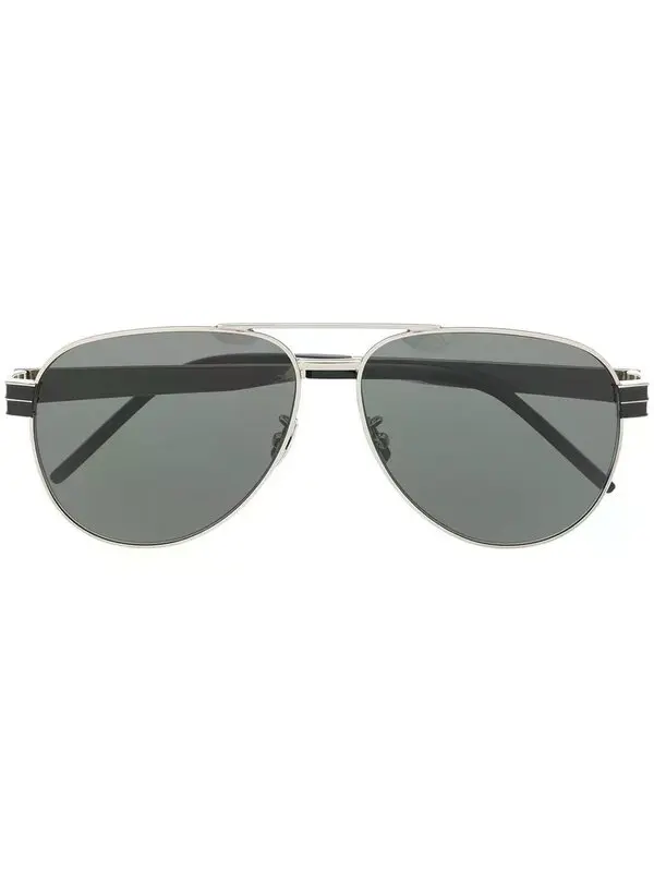 Saint Laurent Slm53 Aviator-style Sunglasses - Silver