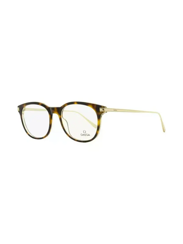 Omega Tortoiseshell Round-frame Glasses
