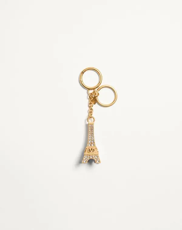 Valentino Garavani Chez Bag Charm With Key Ring - Antique Brass