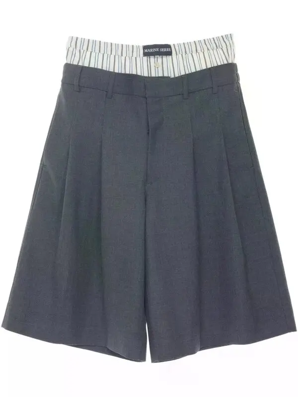 MARINE SERRE Regenerated Tailored Shorts - Grey