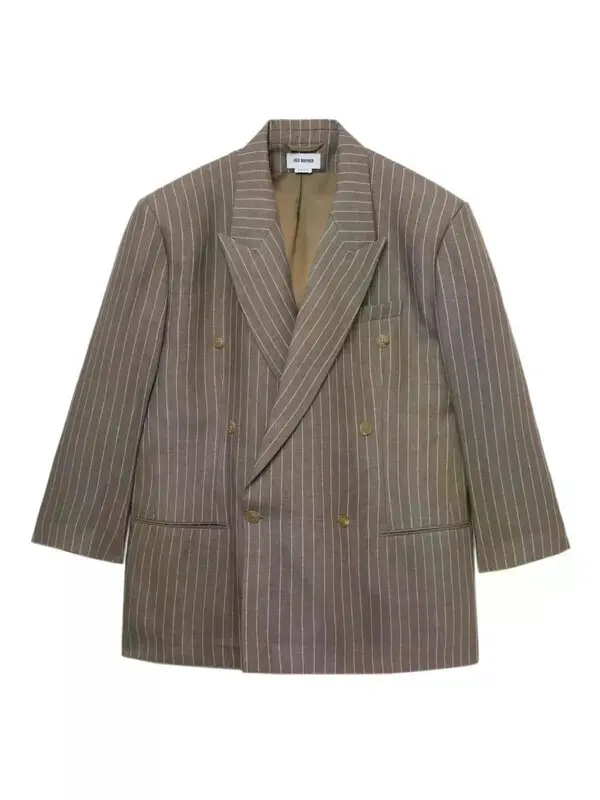 HED MAYNER Pinstriped Blazer - Brown