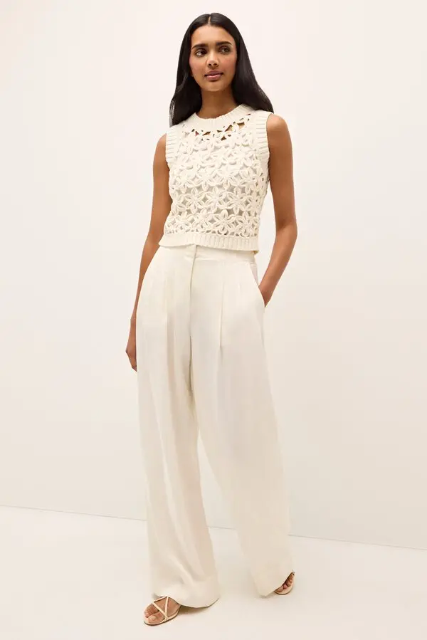 MARIE OLIVER Macbee Wide-leg Trousers - Ecru