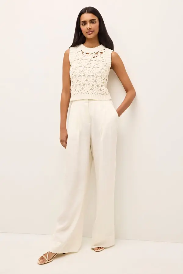MARIE OLIVER Macbee Wide-leg Trousers - Ecru