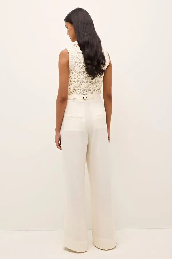 MARIE OLIVER Macbee Wide-leg Trousers - Ecru