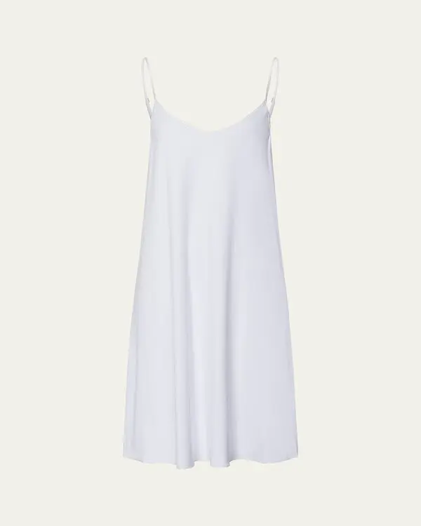 Hanro Silk-trim Cotton Chemise - White