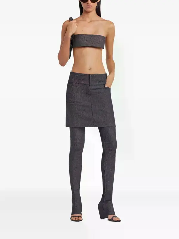 COURREGES Belted Mini Skirt - Grey