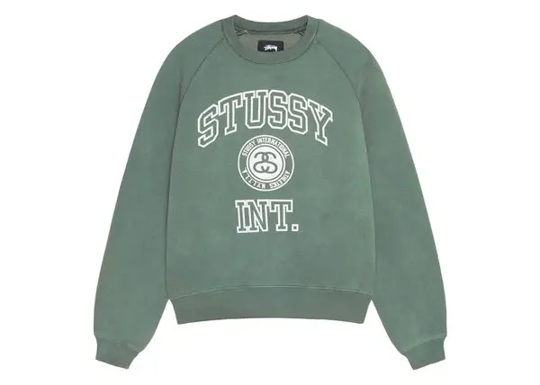StÜssy Overlock Varsity Raglan Crew - Pine