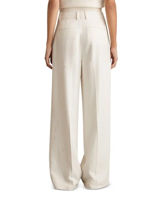REISS Wide Leg Trousers - White