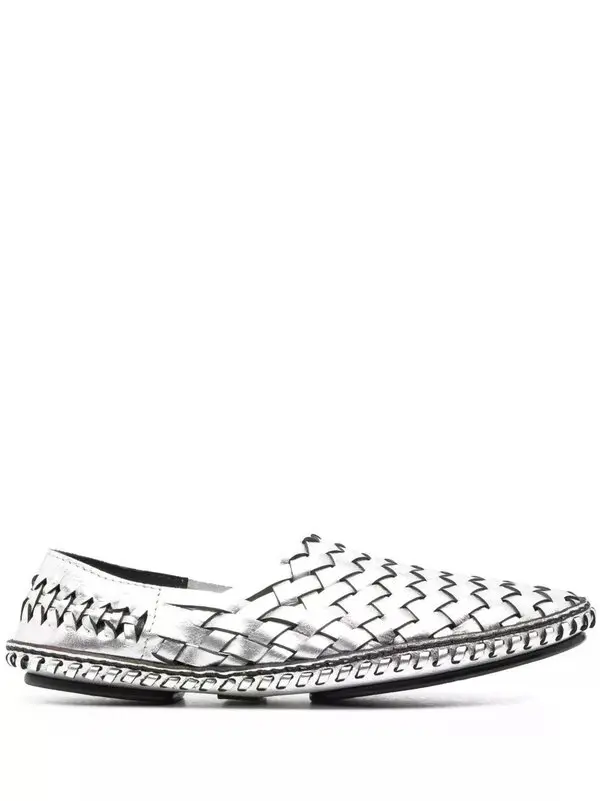 Saint Laurent Neil Woven Metallic Loafers
