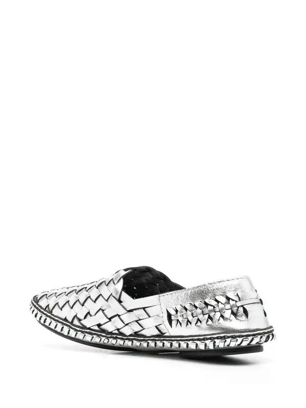 Saint Laurent Neil Woven Metallic Loafers