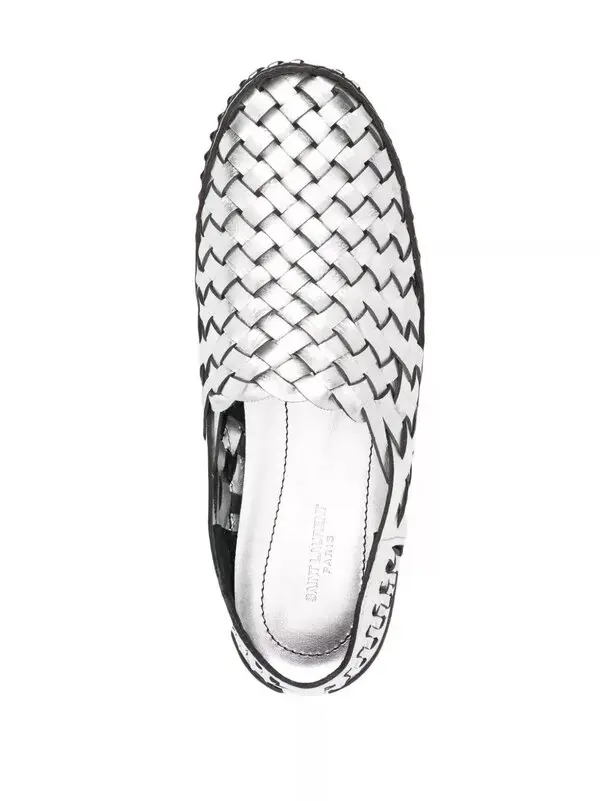 Saint Laurent Neil Woven Metallic Loafers