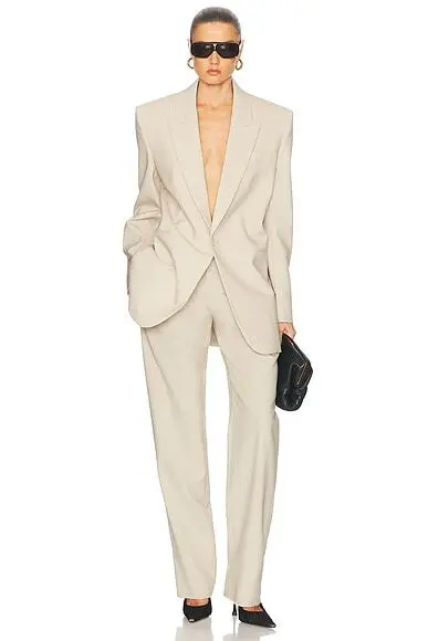 Saint Laurent Tailored Blazer - Beige