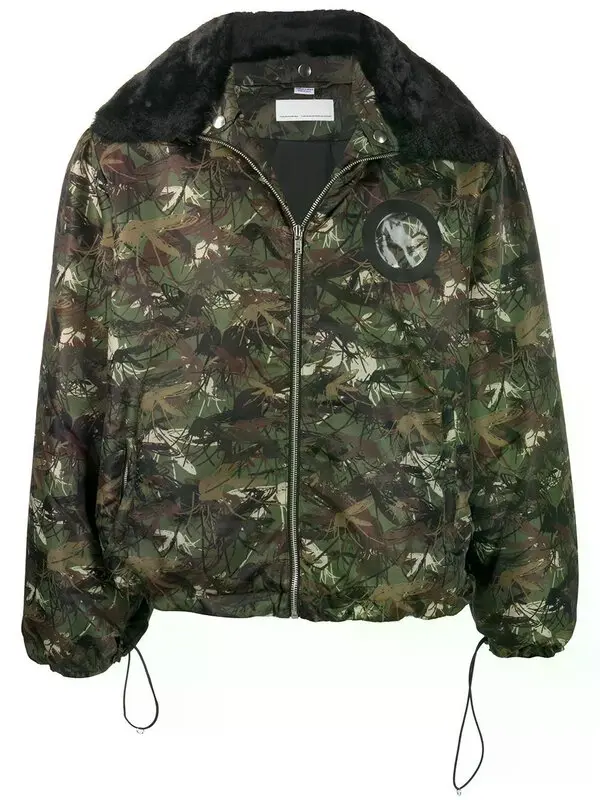 Random Identities Camouflage Print Hooded Jacket