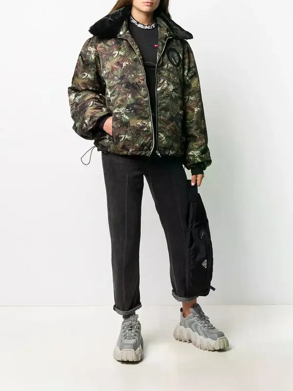 Random Identities Camouflage Print Hooded Jacket
