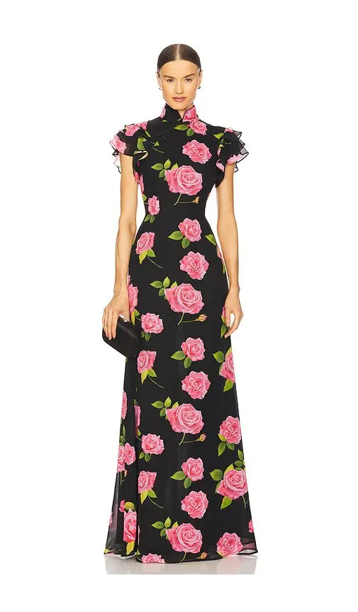 SAU LEE Sylvie Floral Maxi Dress