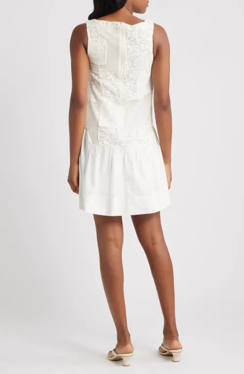 Topshop Patchwork Lace Cotton Minidress In White - 65% Off | Editorialist
