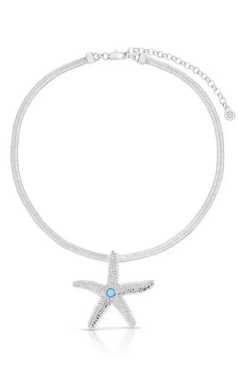 Ettika Mermaid Cove Starfish Pendant Necklace - Silver