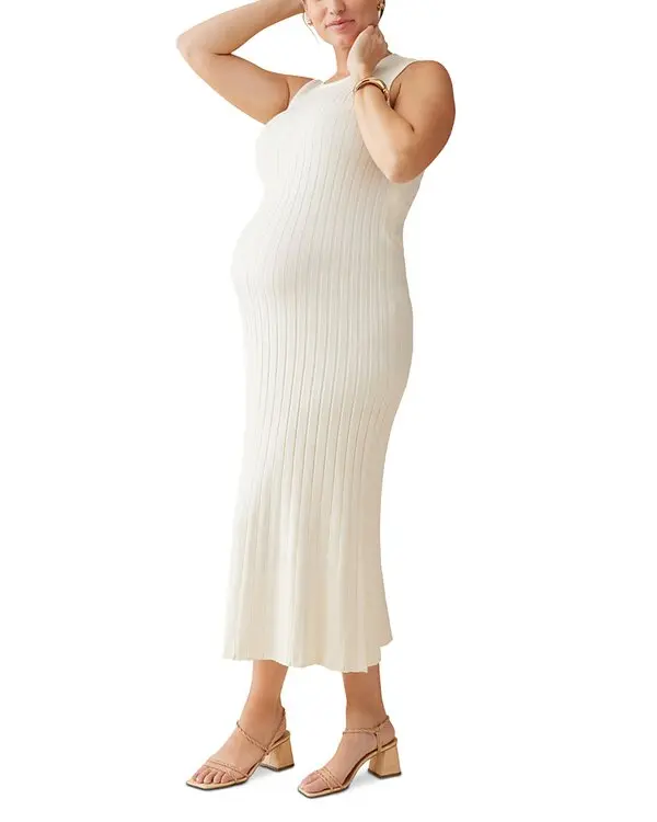 INGRID & ISABEL Knit Maternity Maxi Dress - Ivory