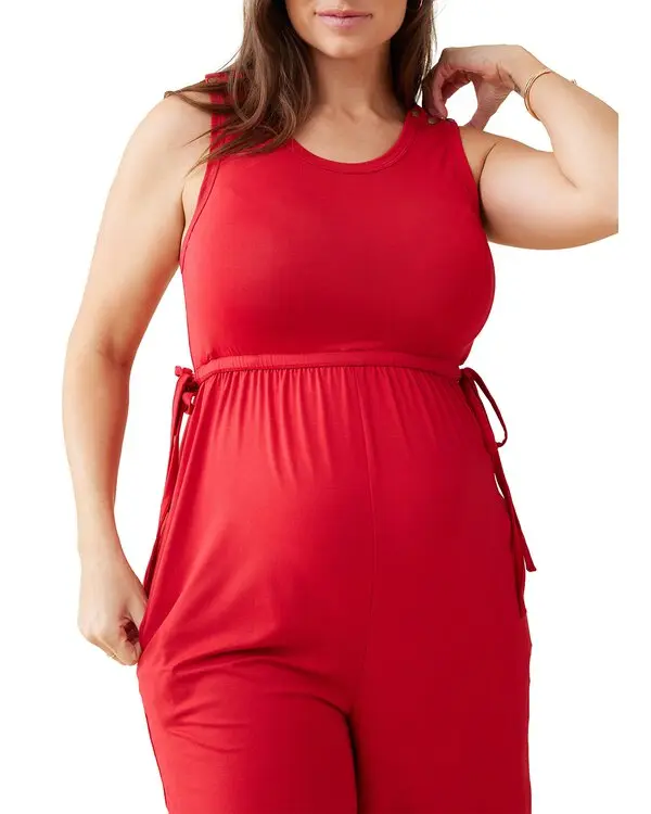 INGRID & ISABEL Nursing Jumpsuit - Red