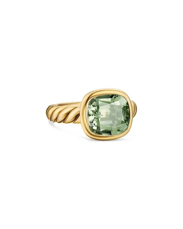 David Yurman Dy Mercer Stone Ring In 18k Yellow Gold With Gemstone - Prasiolite/gold