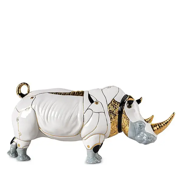 LLADRO Rhinoceros Cyborg Sculpture - Multi