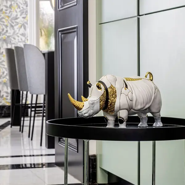 LLADRO Rhinoceros Cyborg Sculpture