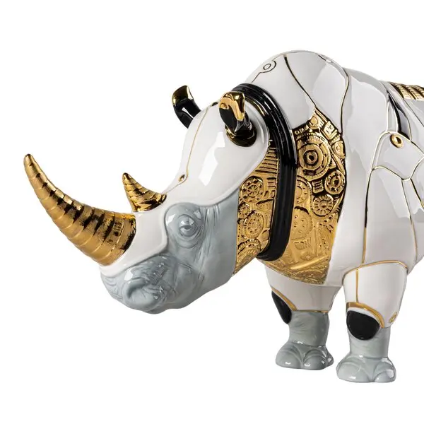 LLADRO Rhinoceros Cyborg Sculpture