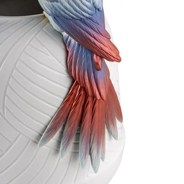LLADRO Cockatoo Vase - Multi