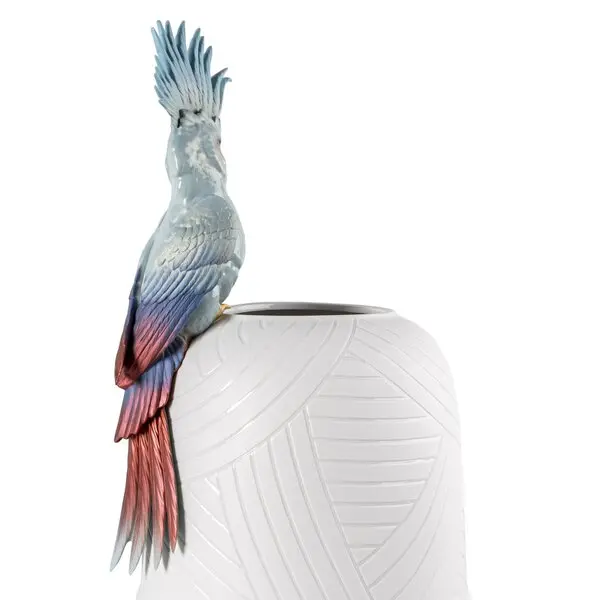 LLADRO Cockatoo Vase - Multi