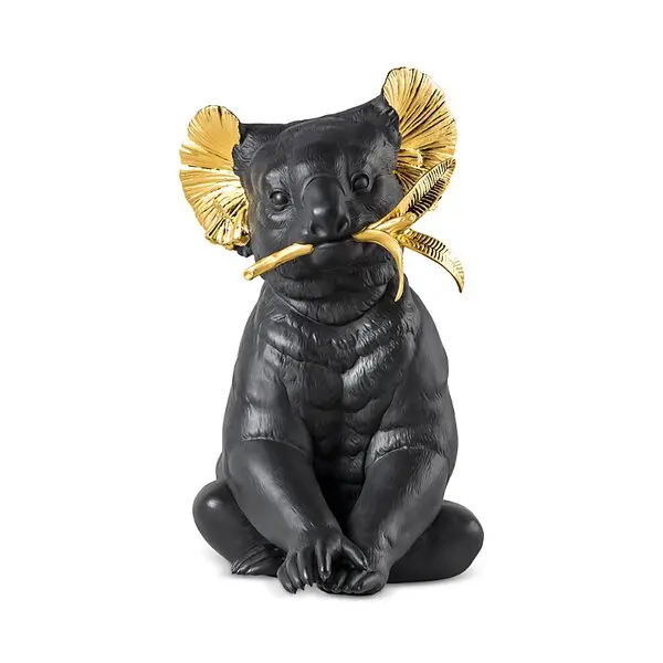 LLADRO Black And Gold Koala Limited Edition Sculpture - Multi