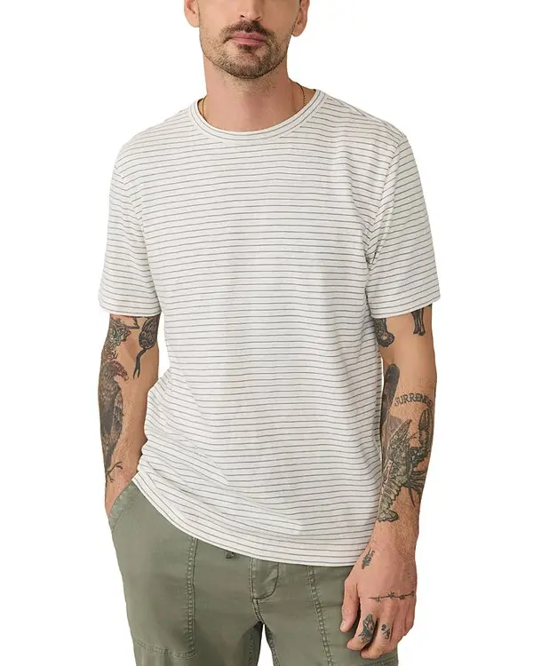 Faherty Brand Sunwashed Tee - Cream Flint Stripe