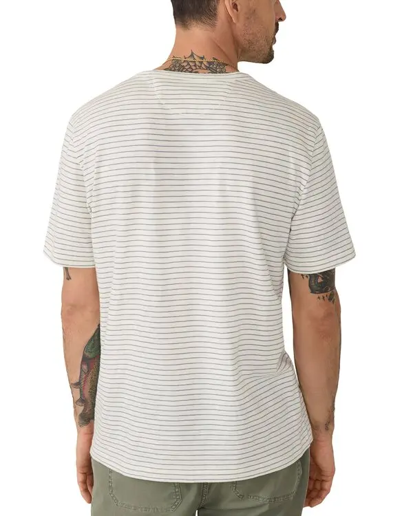 Faherty Brand Sunwashed Tee - Cream Flint Stripe