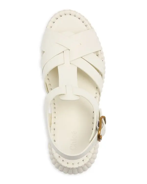 Chloé Nama Wedge Sandals - Eggshell