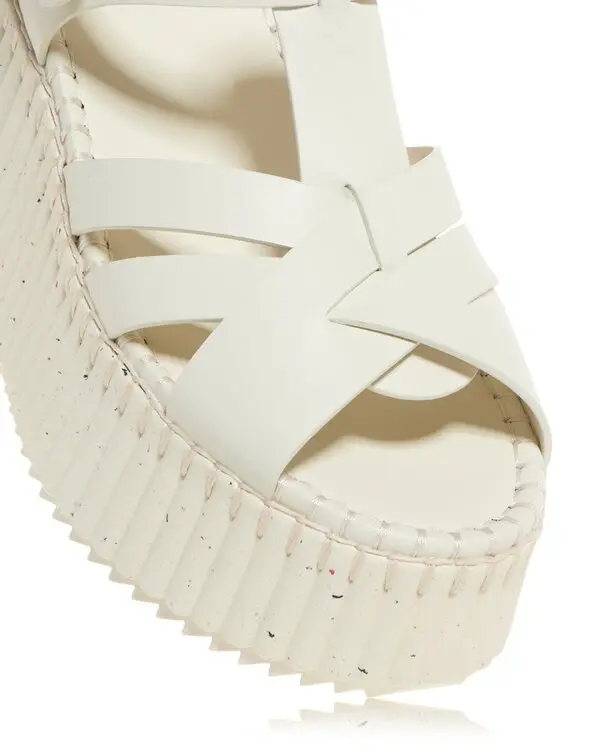Chloé Nama Wedge Sandals - Eggshell
