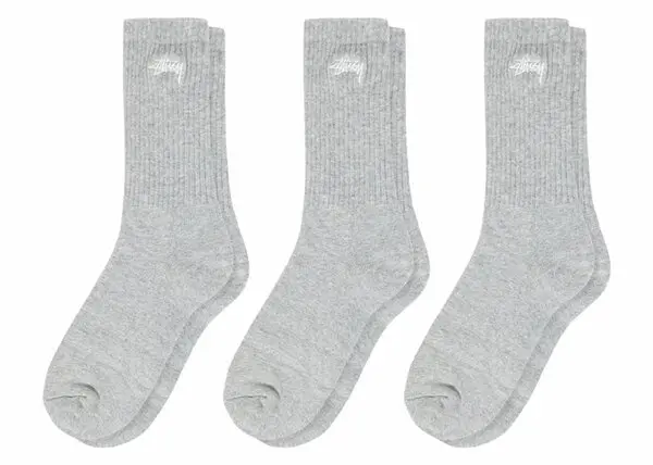 StÜssy Crew Socks - Grey Heather