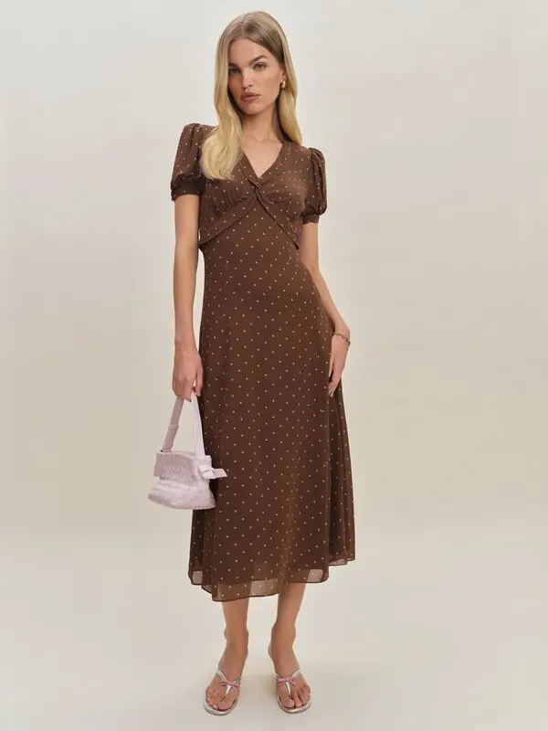 REFORMATION Michelle Maxi Dress - Brown