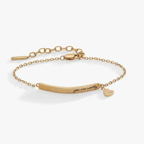 ALEX AND ANI You Are Worthy Inline Bracelet - Gold