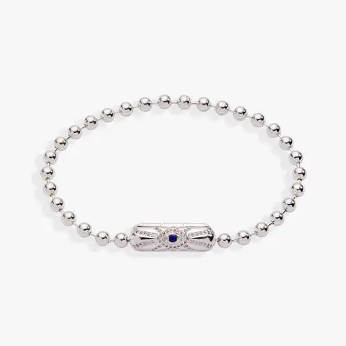 ALEX AND ANI Ball Chain Bracelet With Evil Eye - Silver