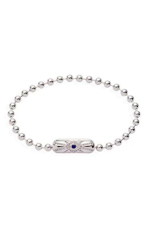 ALEX AND ANI Ball Chain Bracelet With Evil Eye - Silver