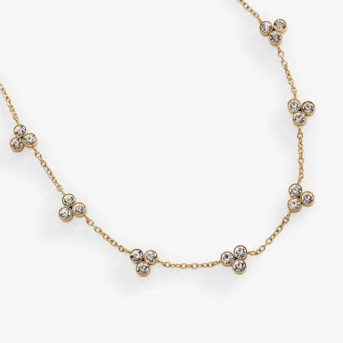 ALEX AND ANI Triple Stone Crystal Inline Necklace