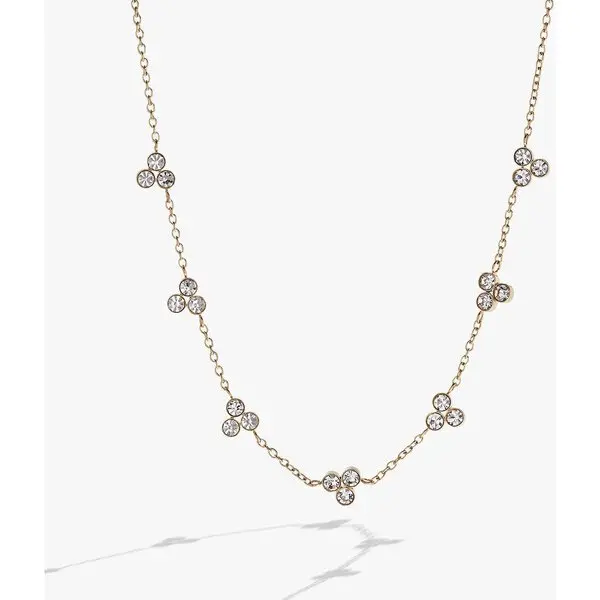 ALEX AND ANI Triple Stone Crystal Inline Necklace - Gold