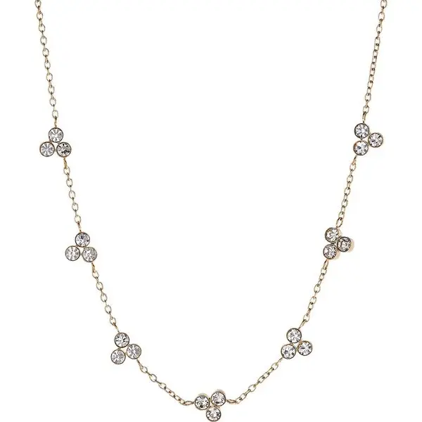 ALEX AND ANI Triple Stone Crystal Inline Necklace - Gold