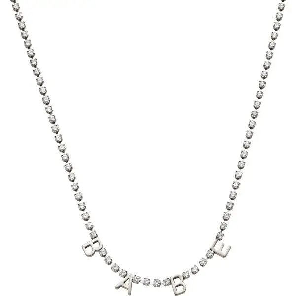 ALEX AND ANI Babe Tennis Chain Necklace - Silver