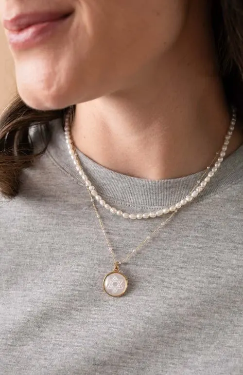 ALEX AND ANI Freshwater Pendant Necklace